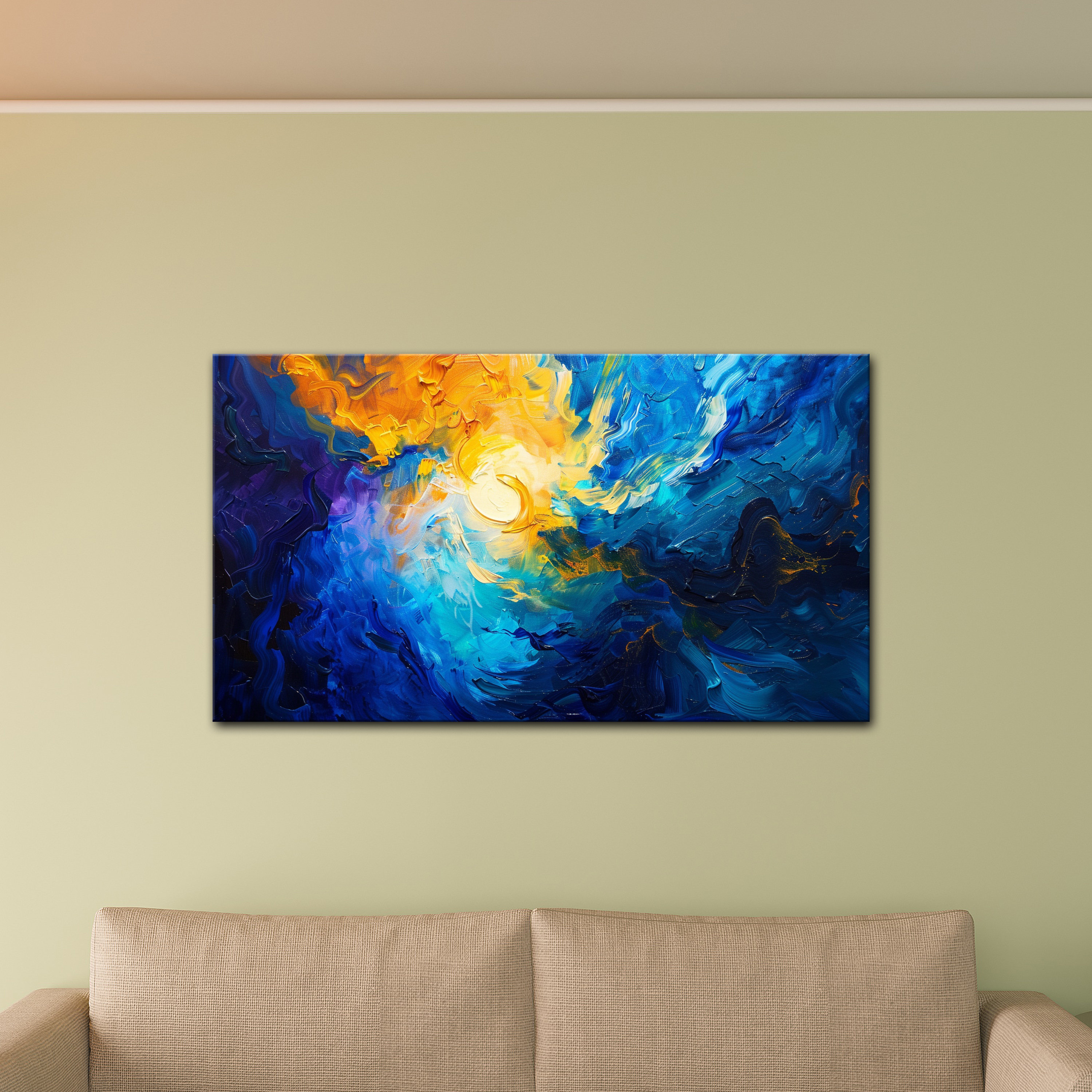 Wrought Studio™ Symphony of Energy: Blue and Gold Melody by Genie's ...