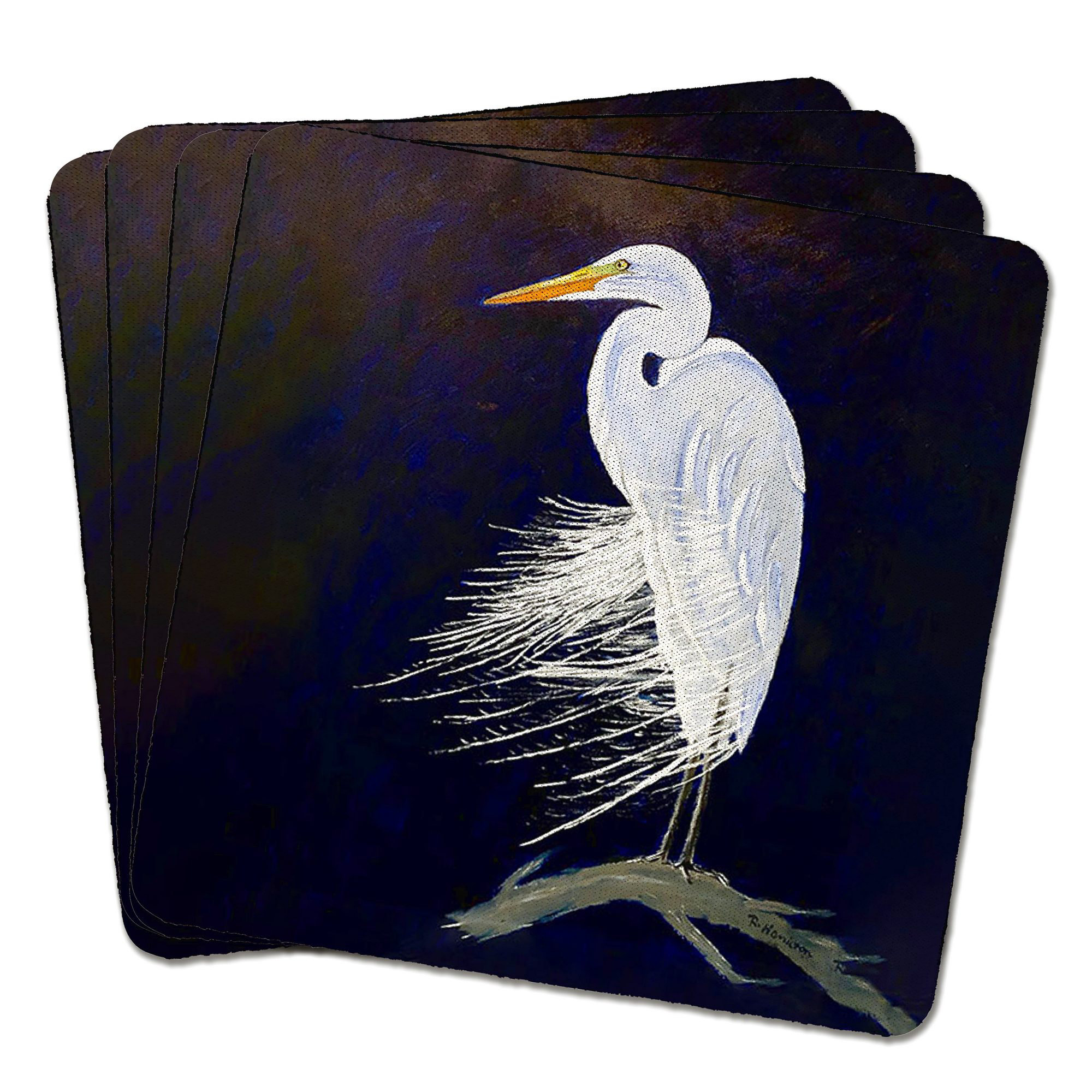 Bay Isle Home™ Adalinda Egret Feathers Coaster | Wayfair