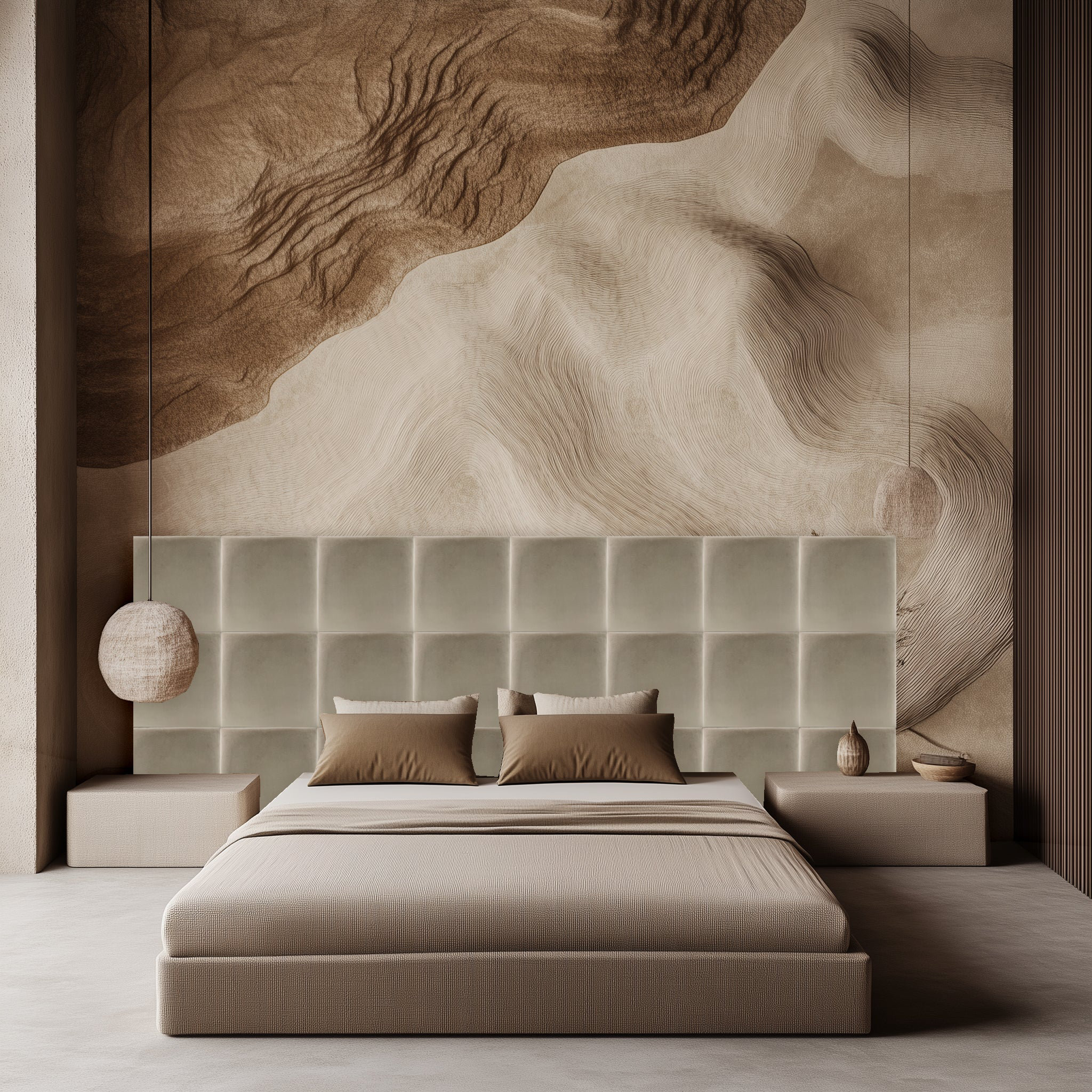 Latitude Run® Small Square Light Beige Upholstered Wall Panels, SET Of ...