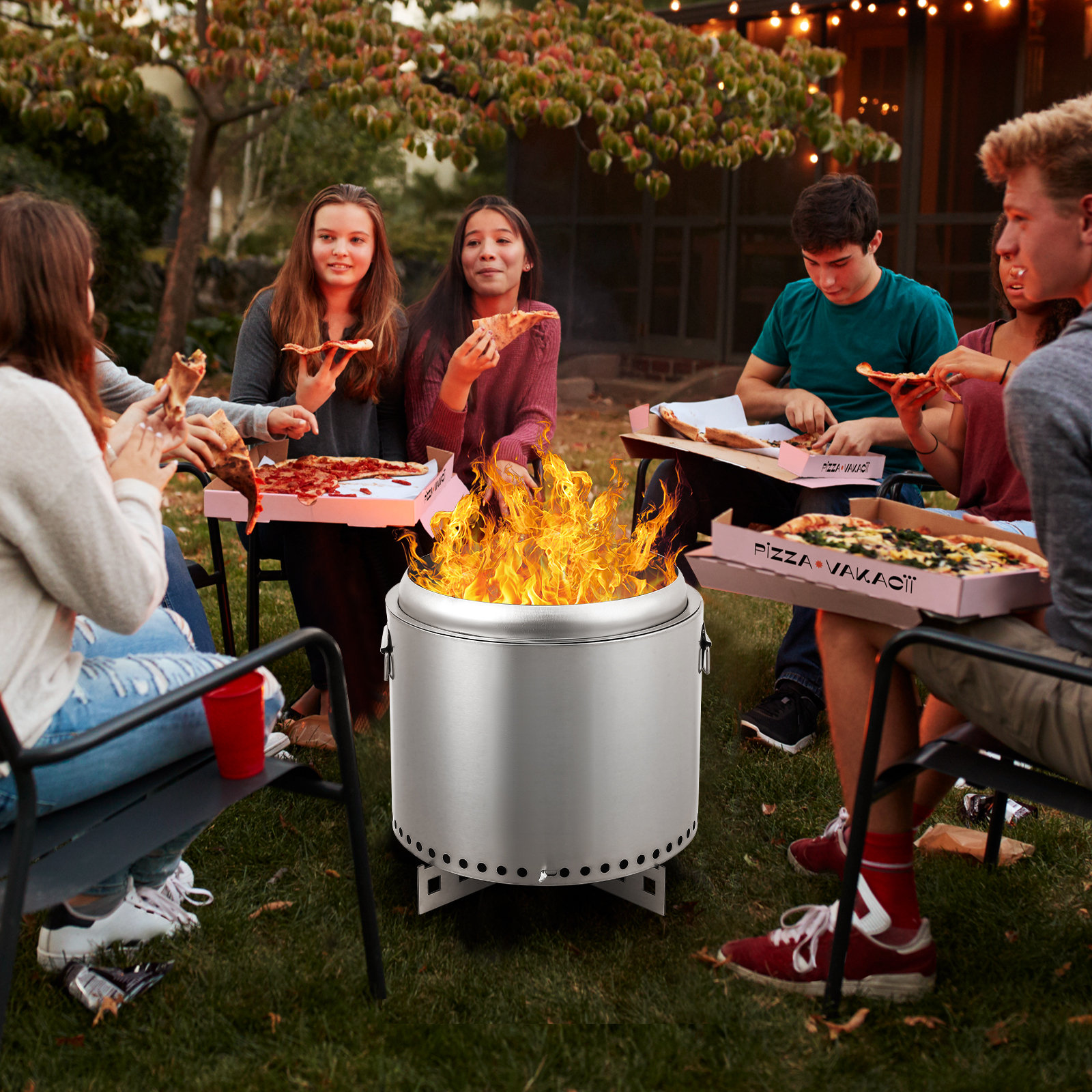 GarveeHome 16.5 Inch Stainless Steel Smokeless Outdoor Fire Pit ...