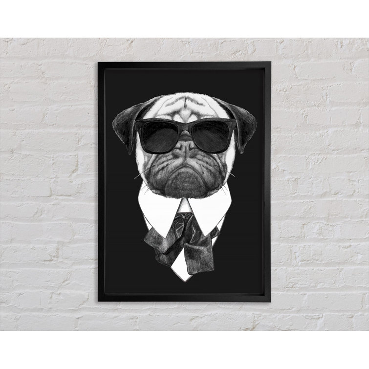 Bright Star Mafia Pug Dog - Single Picture Frame Art Prints on Canvas ...