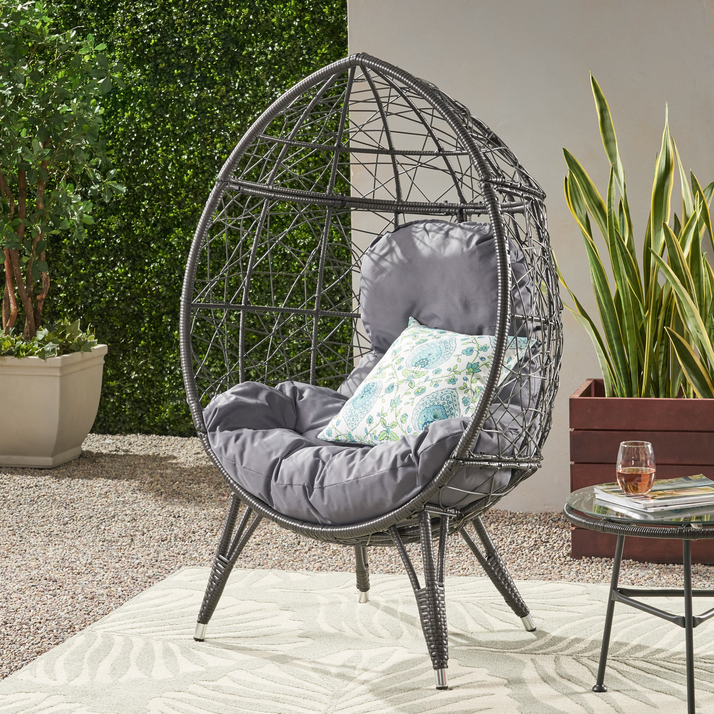 Dakota Fields Warminster Wicker Teardrop Chair & Reviews | Wayfair