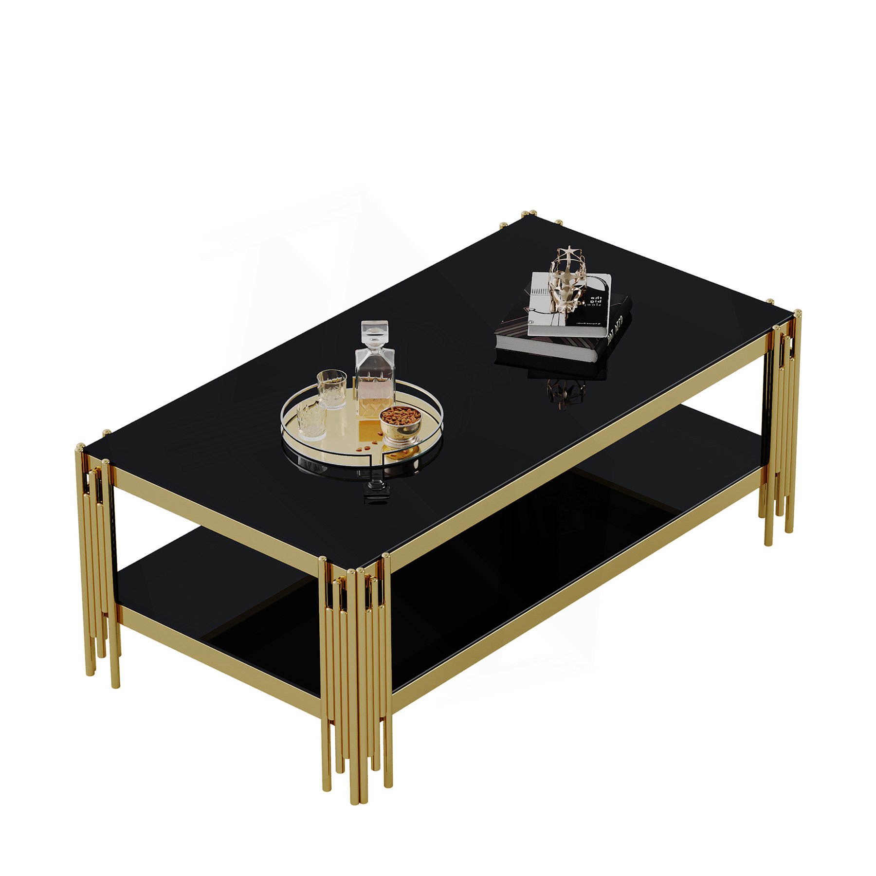 Mercer41 Double Layer Tempered Glass Coffee Table | Wayfair