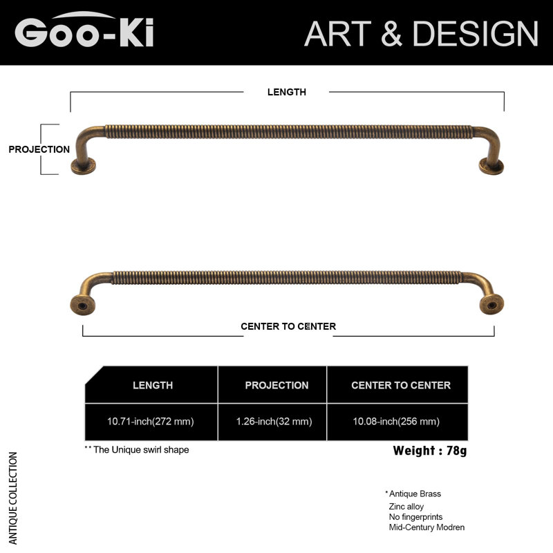 GOO-KI 10 " Textured Bar Cabinet Handle | Wayfair