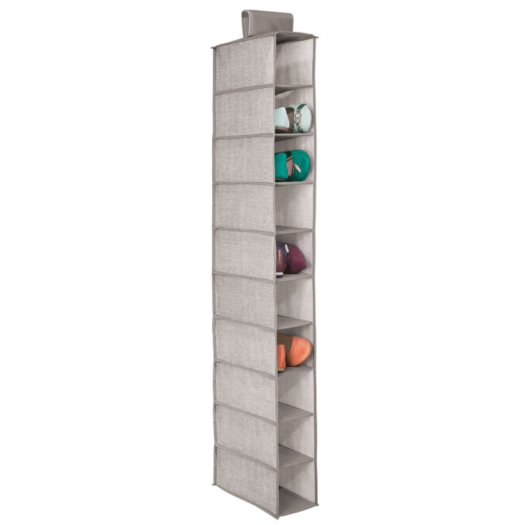 mDesign Soft 10 Shelf Fabric Closet Hanging Storage Unit, 2 Pack ...