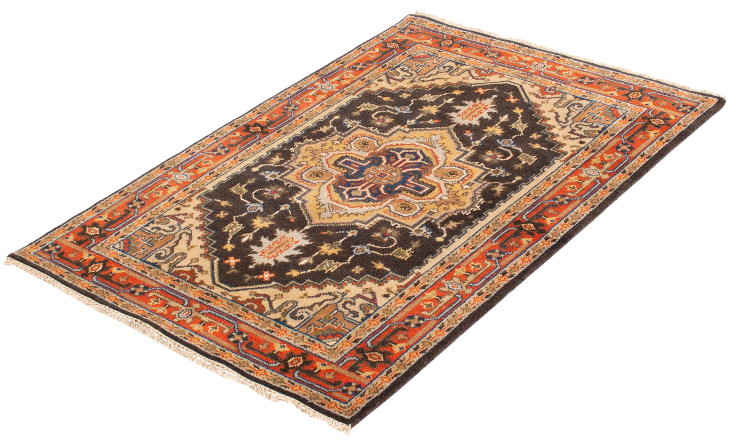 Bungalow Rose Heritage Black, Dark Copper Rug 4'1" X 5'11" | Wayfair