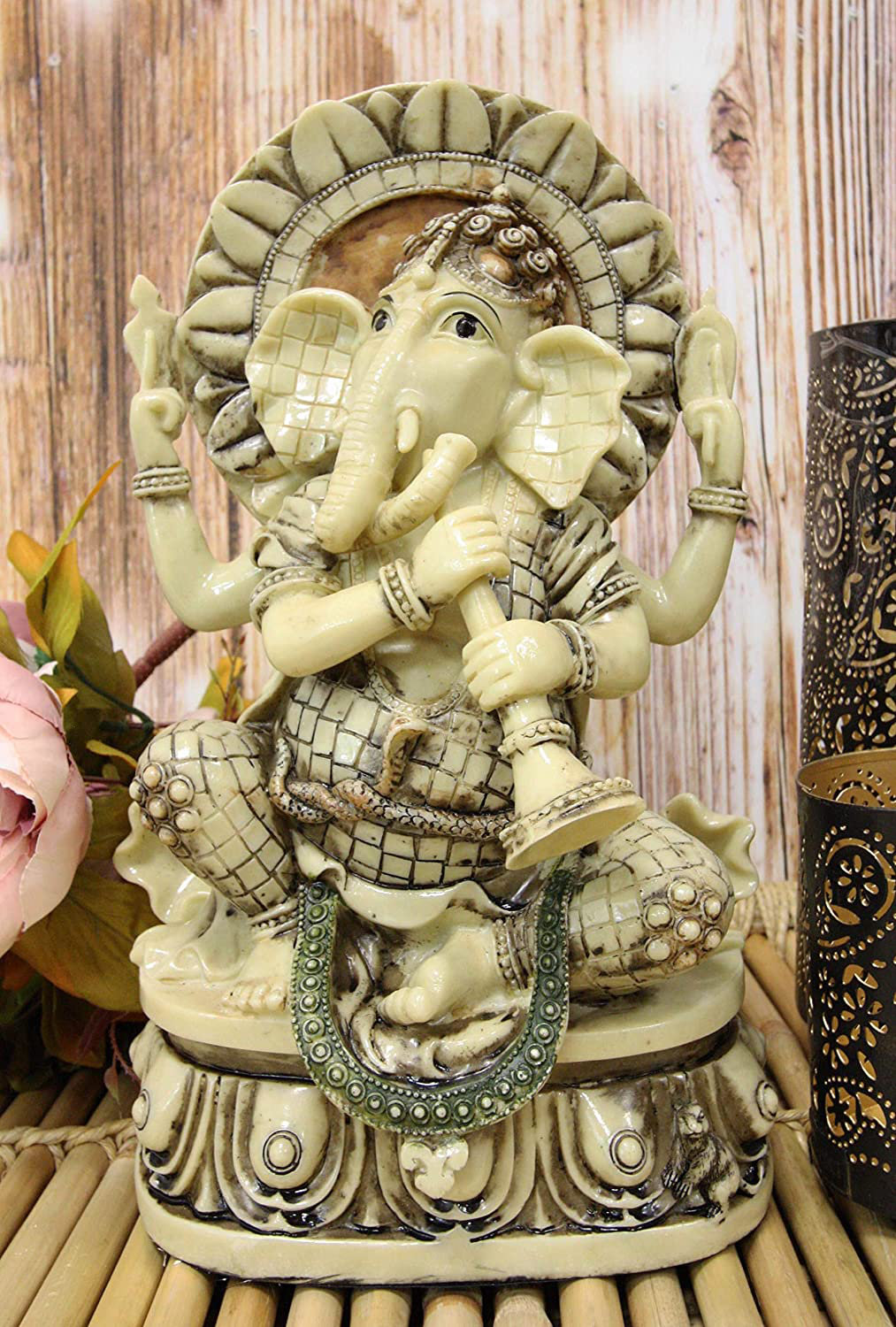 Bungalow Rose Ebros 12"Tall Hindu God Nritya Vinayaka Ganesha Playing ...