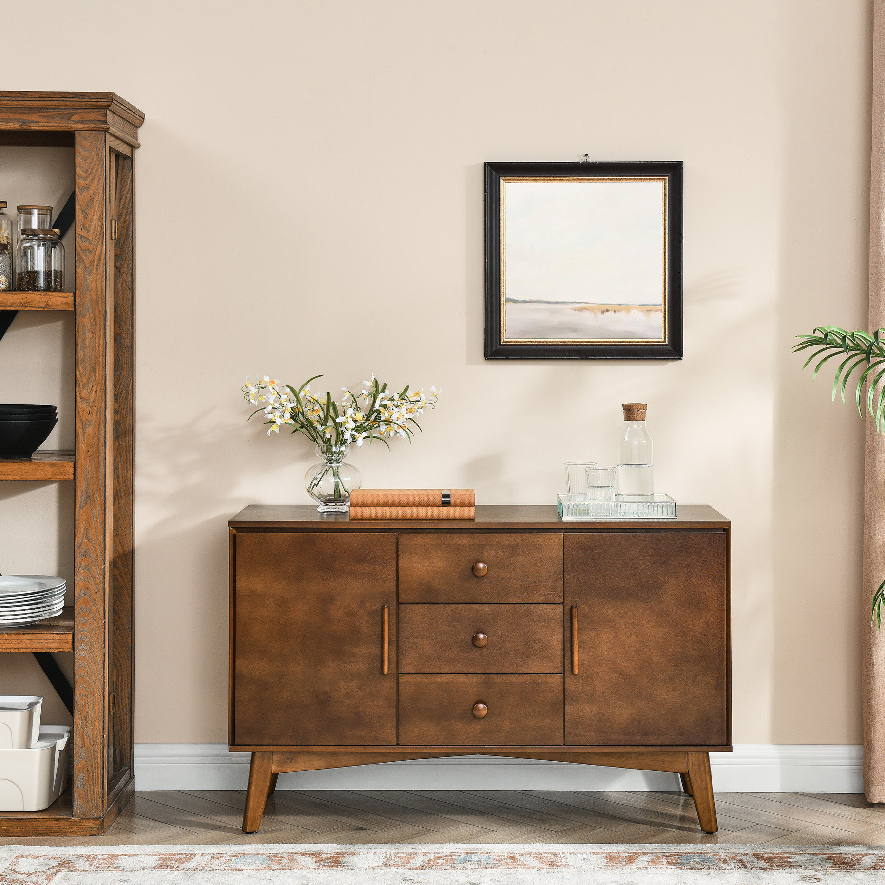 George Oliver Walnut Mid Century Modern Storage Sideboard. 47.3 ...