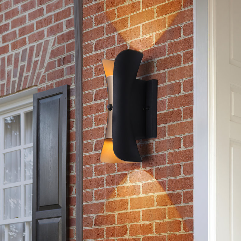 Ivy Bronx Alvisa Outdoor LED Wall Light with Dusk to Dawn 15W 3000K ...