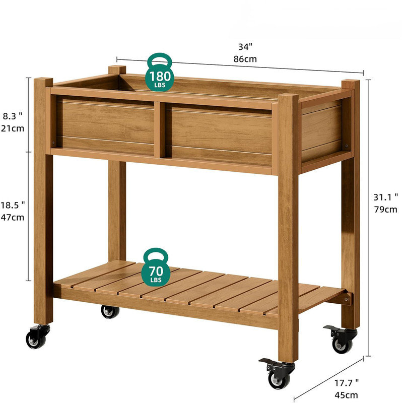 One Allium Way Raised Garden Bed, Elevated Planter Box with Shelf ...