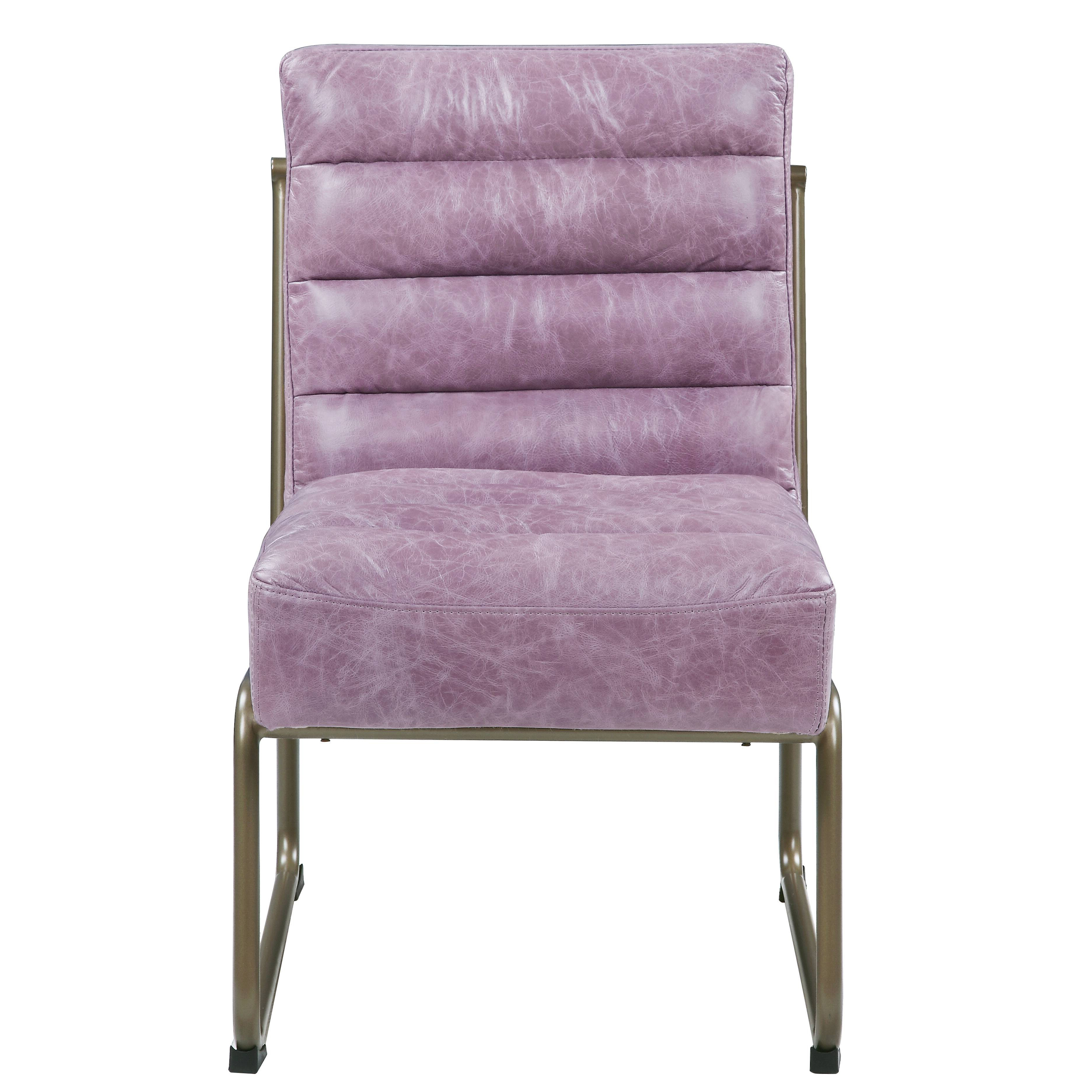 Everly Quinn Accent Chair, Wisteria Top Grain Leather | Wayfair