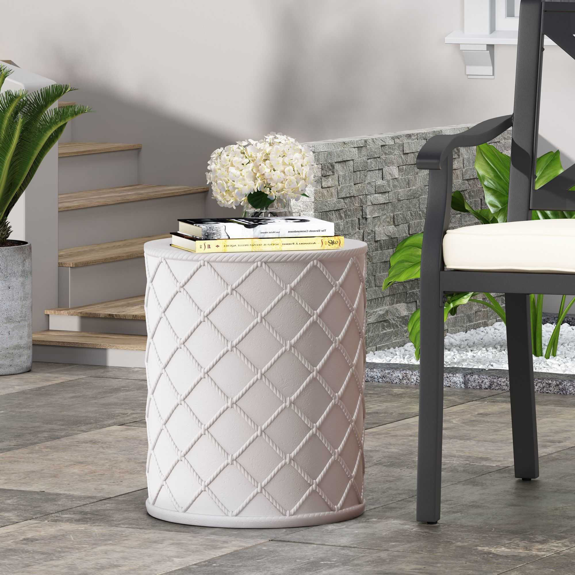 Breakwater Bay Outdoor End Table With Nautical Rope Pattern | Wayfair