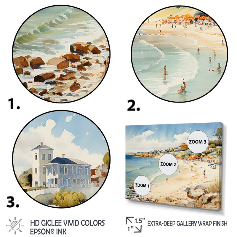 Dovecove Vintage Beach Day Tranquilty II - Coastal Beach Sand Wall Art ...
