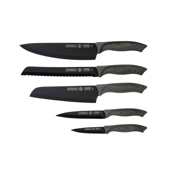 Mundial VX9900-5 Set of 5 Knives in Stainless Steel with Black Blades ...