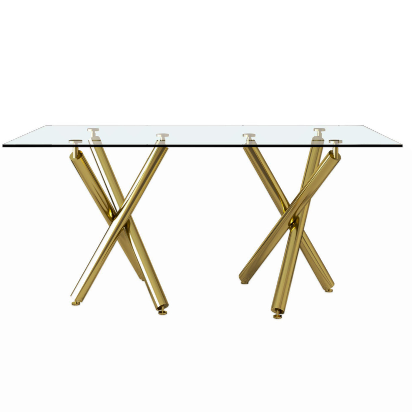 Ivy Bronx Large Minimalist Rectangular Glass Dining Table 6-8 With 0.39 ...