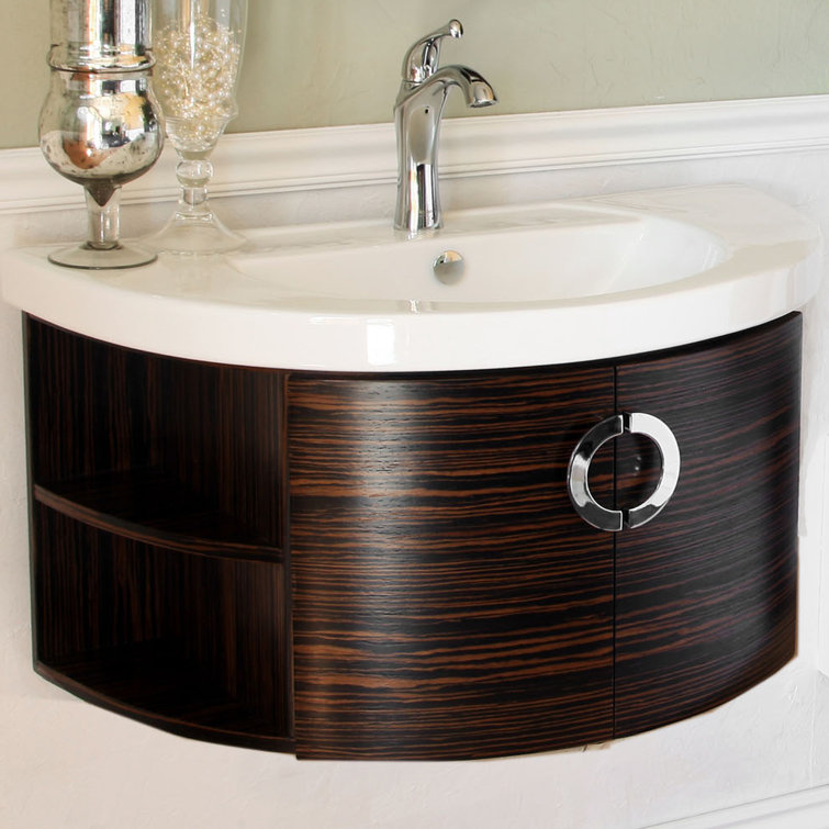 Orren Ellis Loftus 34'' Single Bathroom Vanity with Ceramic Top ...