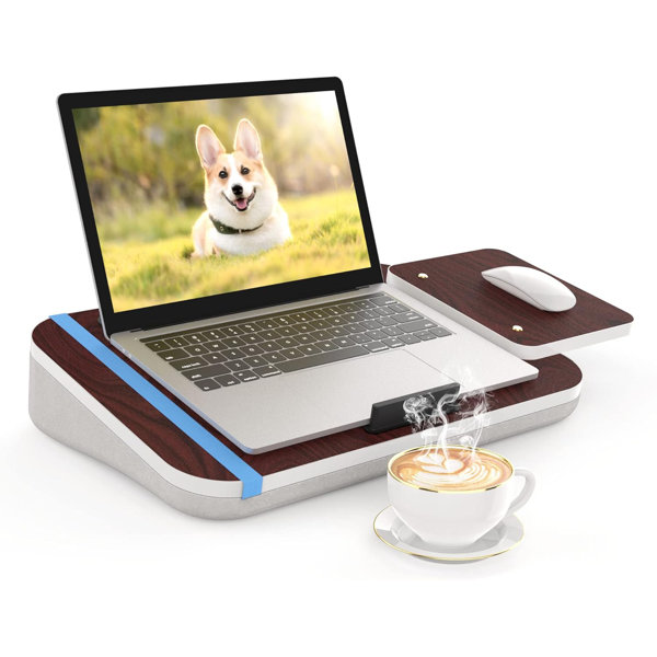 Inbox Zero Laptop Lap Desk With Cushion, Tablet Holder And Detachable ...