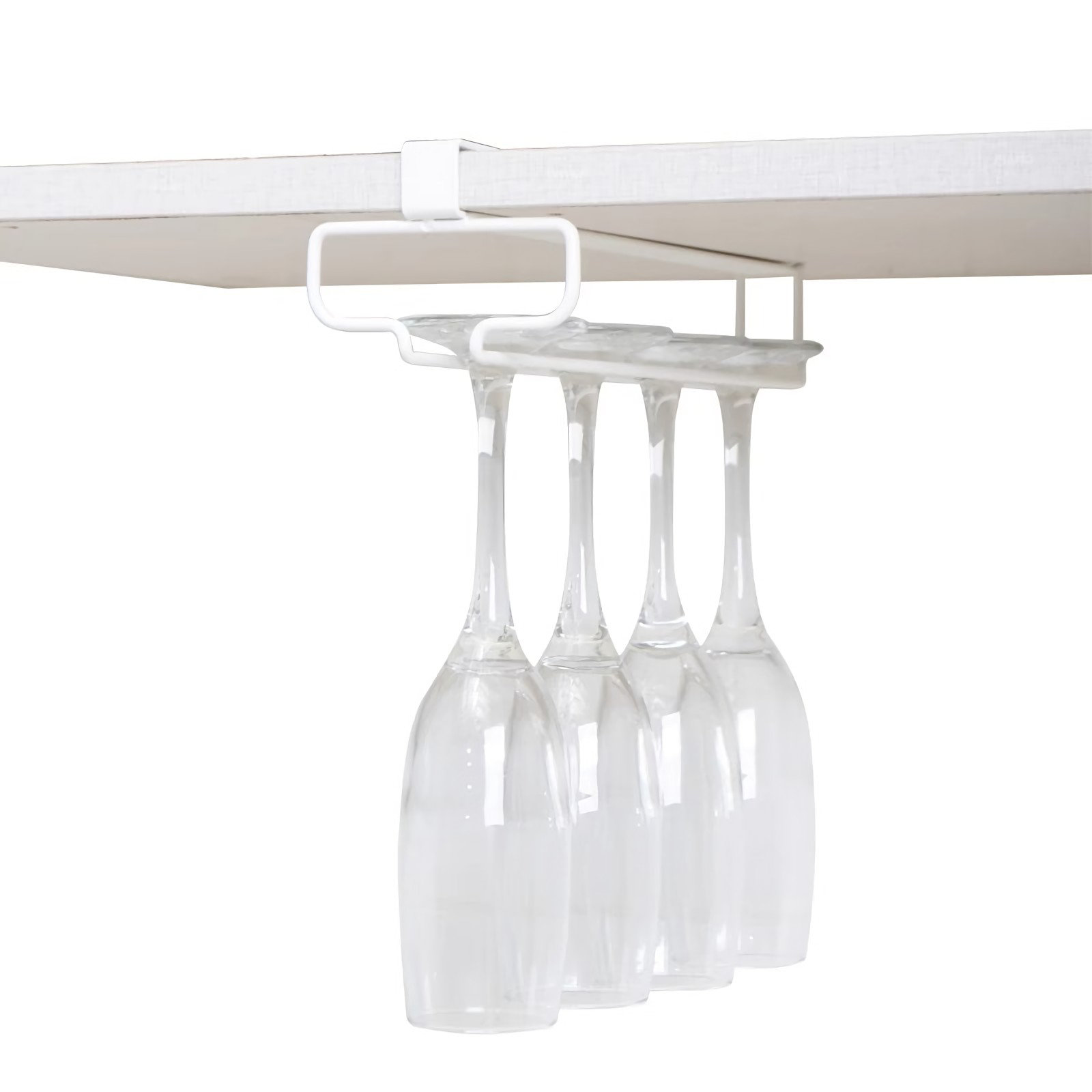 Ebern Designs No-Drill Wine Glass Rack, Inverted Hanging Wine Glass ...