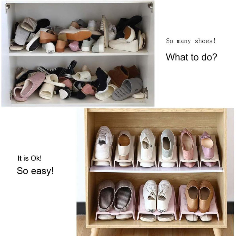 Rebrilliant Shoe Stacker Shoe Slots Organizer For Closet - 4 Pcs, Space ...