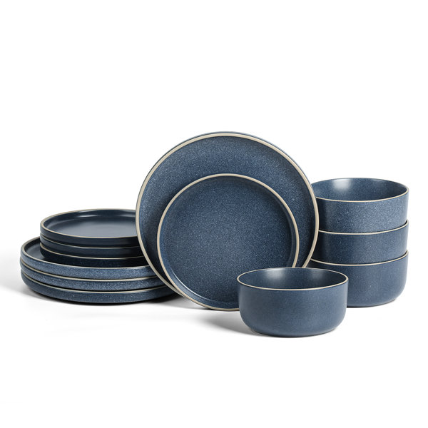 Earth & Clay Amber 12-Piece Dinnerware Set Stoneware & Reviews | Joss ...