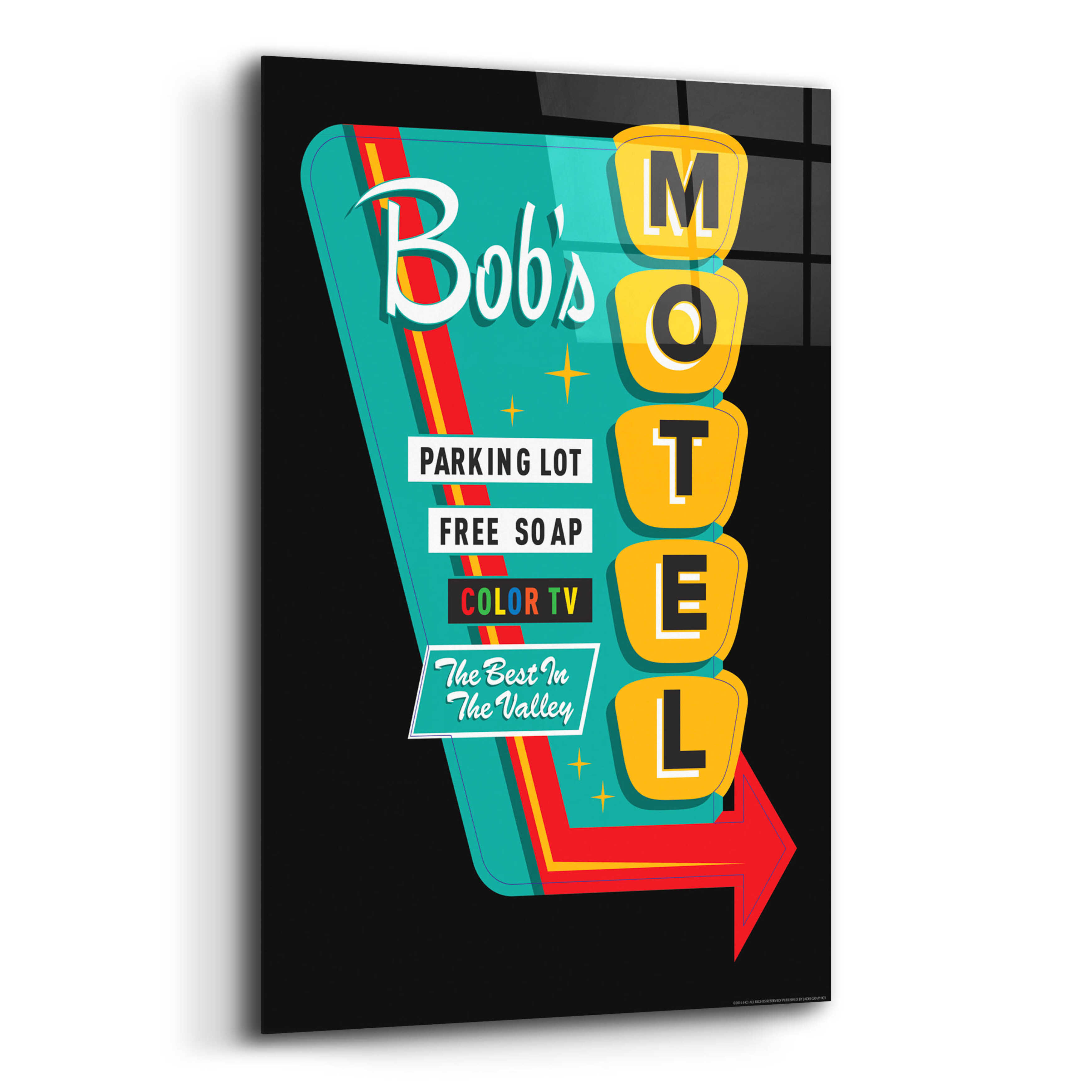 Trinx Latitude Run® 'Bob's Motel In Black' By JJ Brando, Acrylic Glass ...