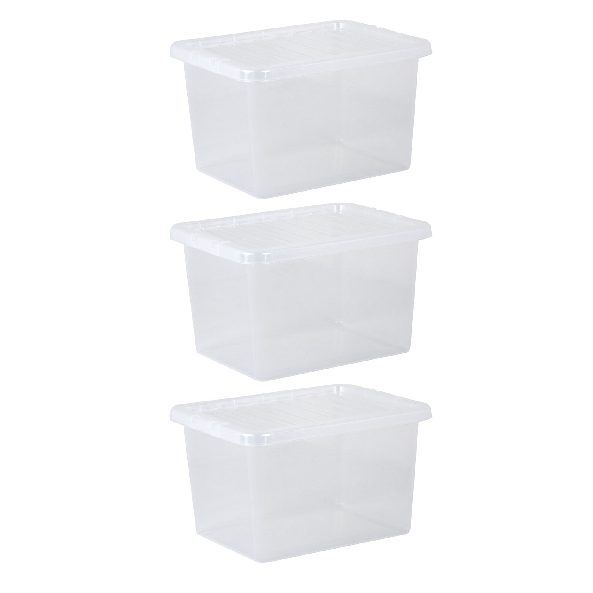 Wham Crystal 25L Plastic Storage Box Pack of 3 Clear | Wayfair.ie