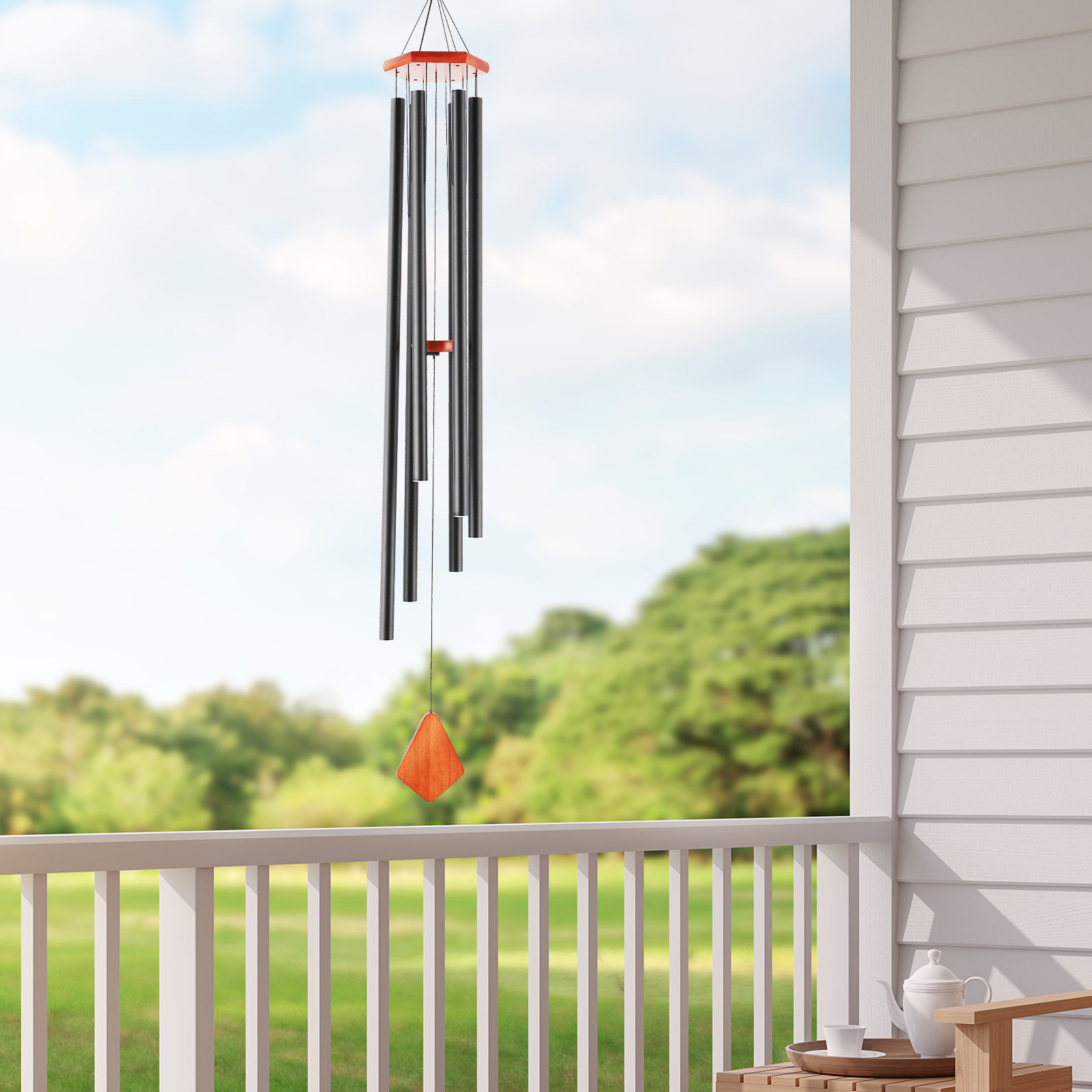 Arlmont & Co. Wind Chimes for Outside 60-Inch Aluminum Memorial Deep ...