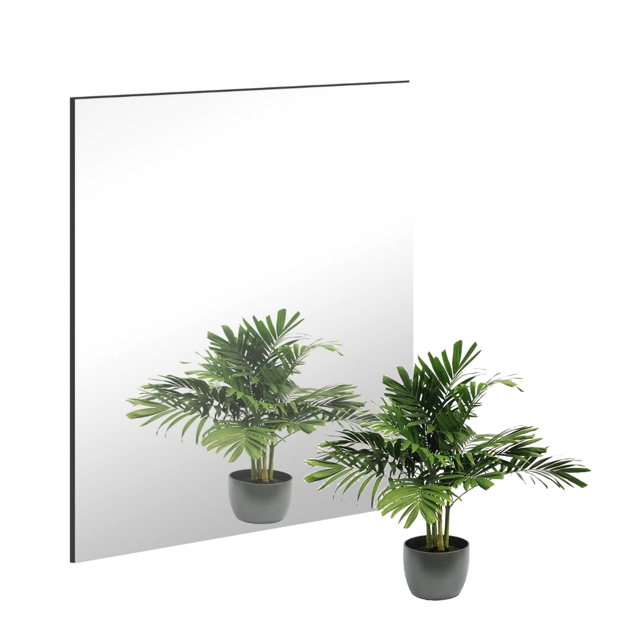 Ebern Designs 12.28 X 16.65 Inchs Glass Mirror Rectangle Gray Glass ...