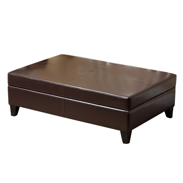 Three Posts™ Fordbridge 48" Wide Faux Leather Rectangle Storage Ottoman ...