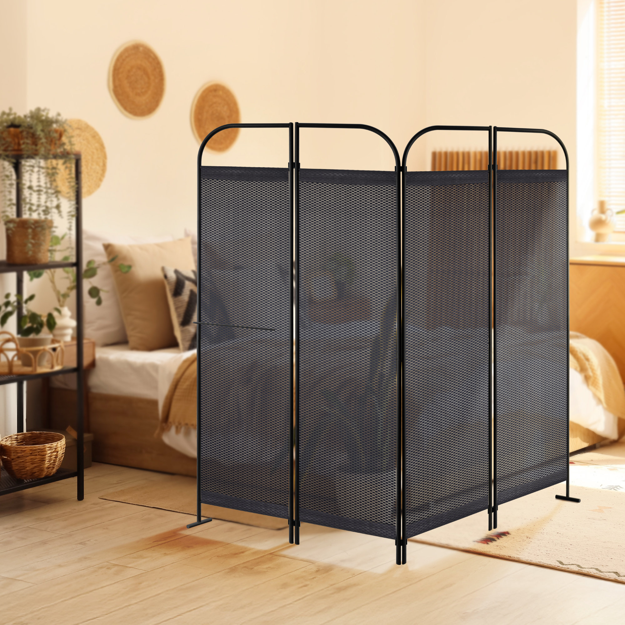 Latitude Run® Deluxe 4 Panel Folding Room Divider, Partition Panel ...