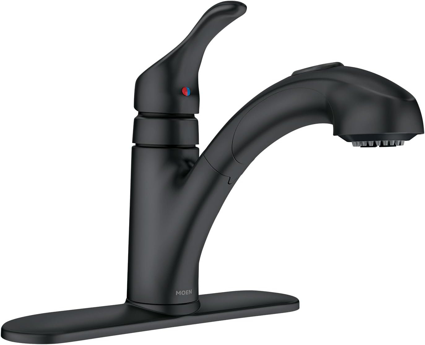 Co-t Moen Renzo Matte Black One-Handle Pullout Kitchen Faucet With Power Clean Technology And ...