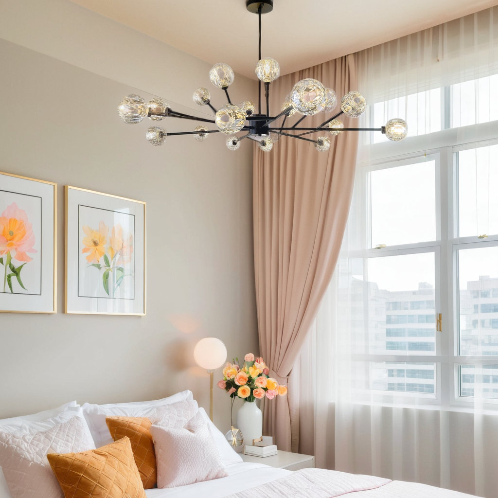 Mercer41 Modern Crystal Chandelier With Adjustable Hanging Rods - 43 ...