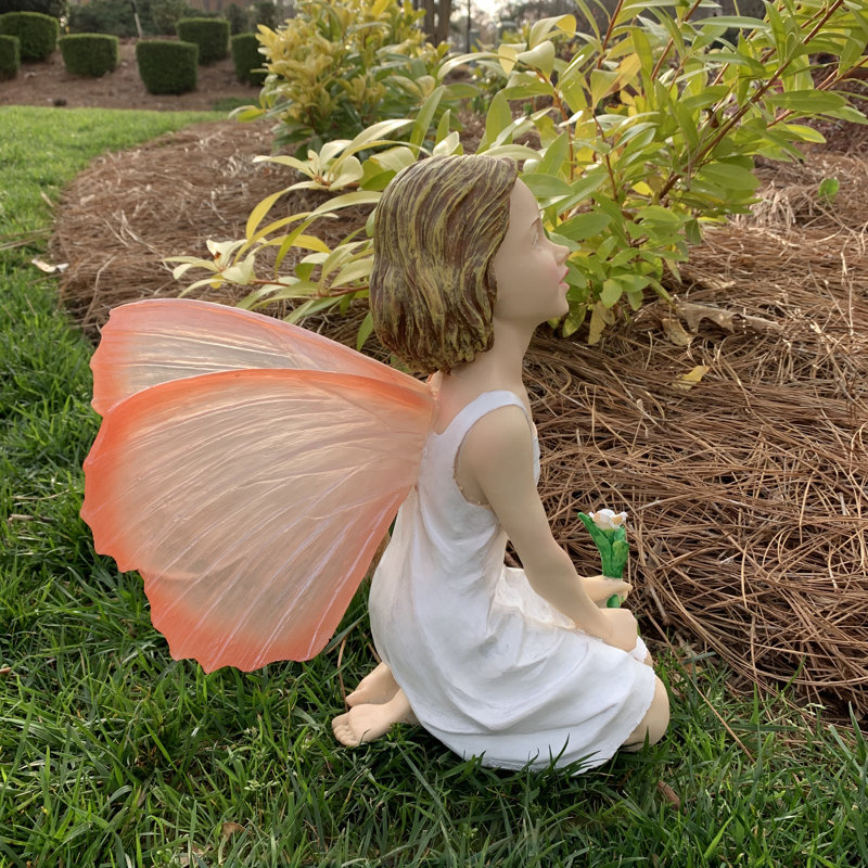 HomeStyles Suffolk Fairy Rebecca with Barrel Planter Garden Statue ...