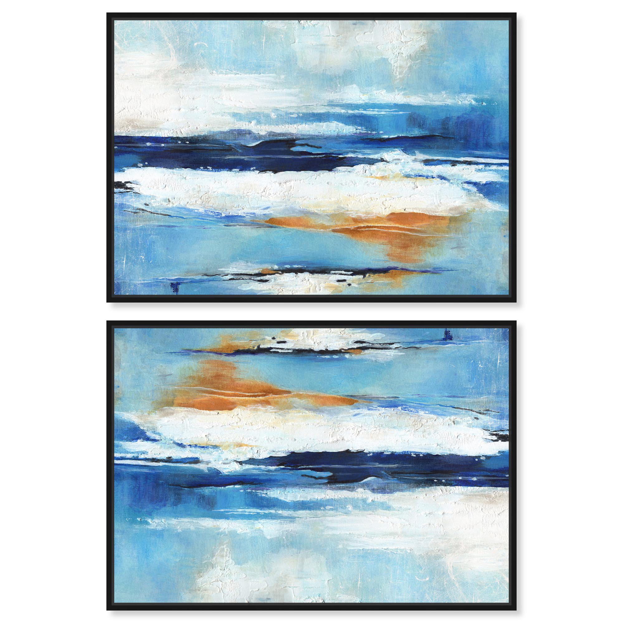 Art Remedy Beautiful Blue Set Canvas Bright Blue Art by Art Remedy ...
