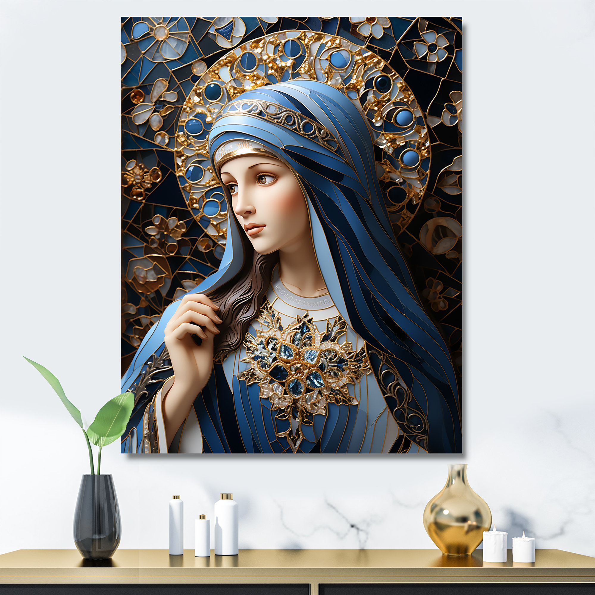 Design Art Radiant Religious Devotion Of Mary I - Christianism Wall Art ...