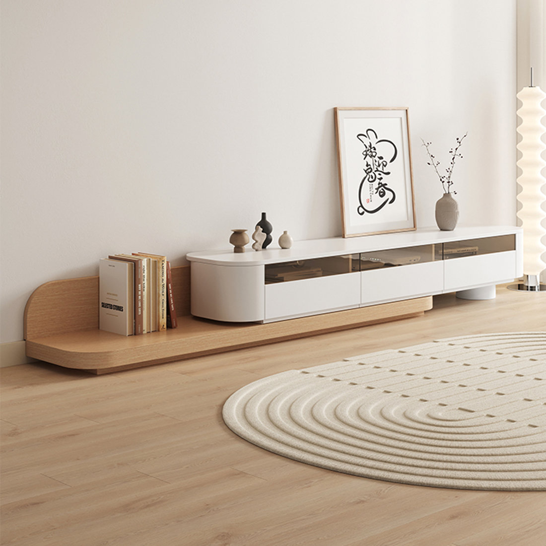 Orxva Galaxy Modern Retractable Wood TV Stand - Wayfair Canada