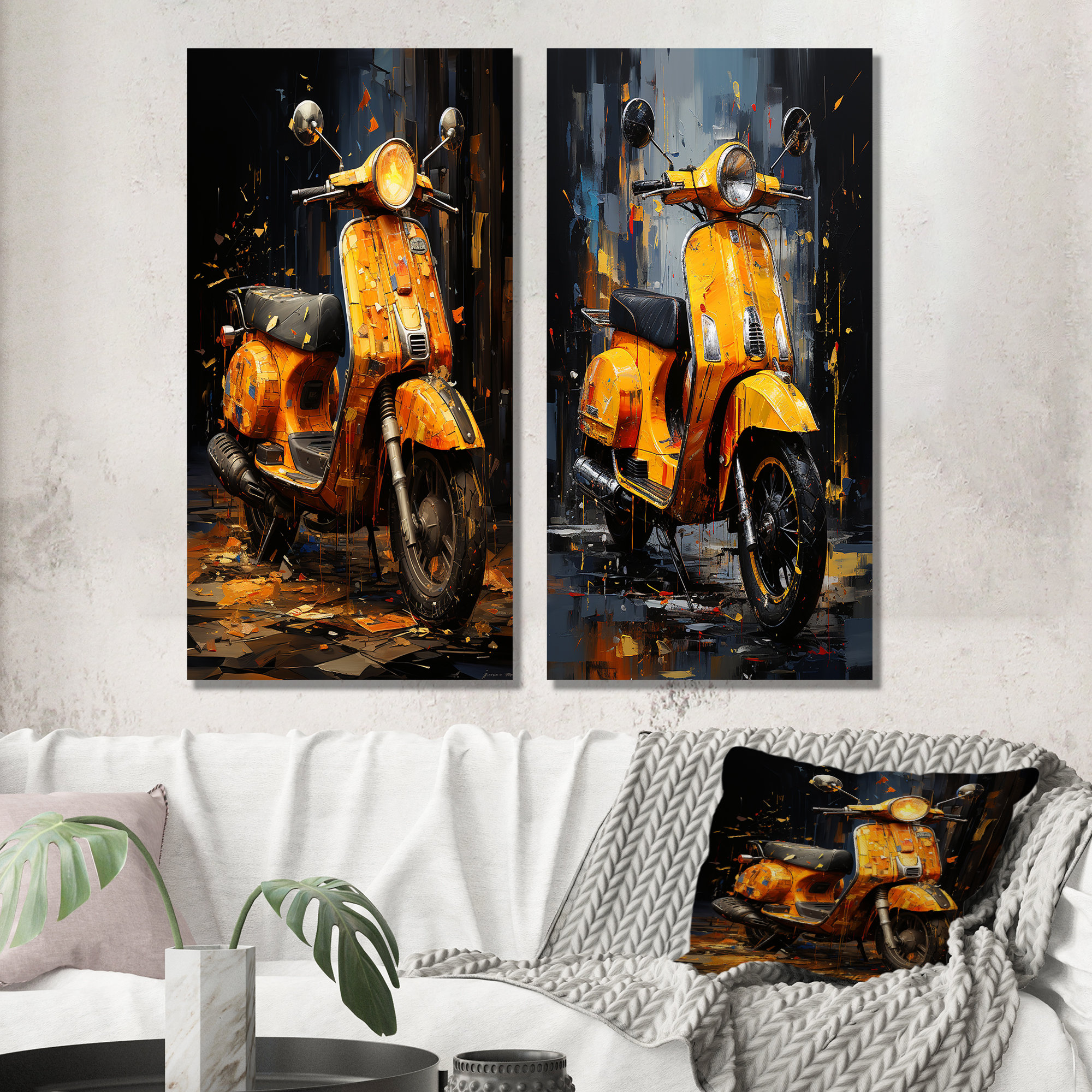 Williston Forge Edgy Scooter Graffiti Odyssey - Scooter Canvas Wall Art ...