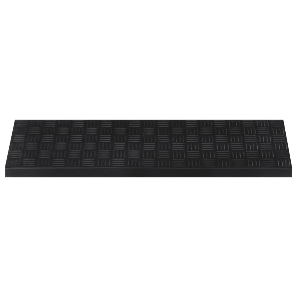 vidaXL Stair Tread Black Rubber Standard Stair Tread Rectangular ...