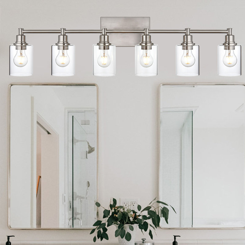 Latitude Run® Industrial 6-Light Bathroom Vanity Light Fixture With ...