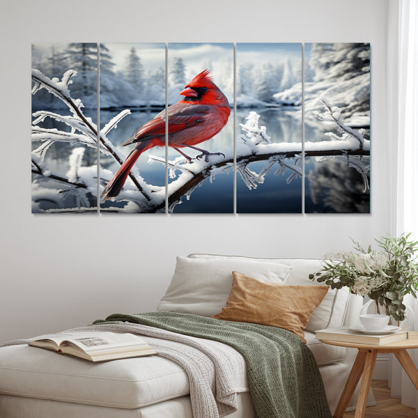 Red Barrel Studio® Canada Red Cardinal Bird Winter Wonderland V On ...