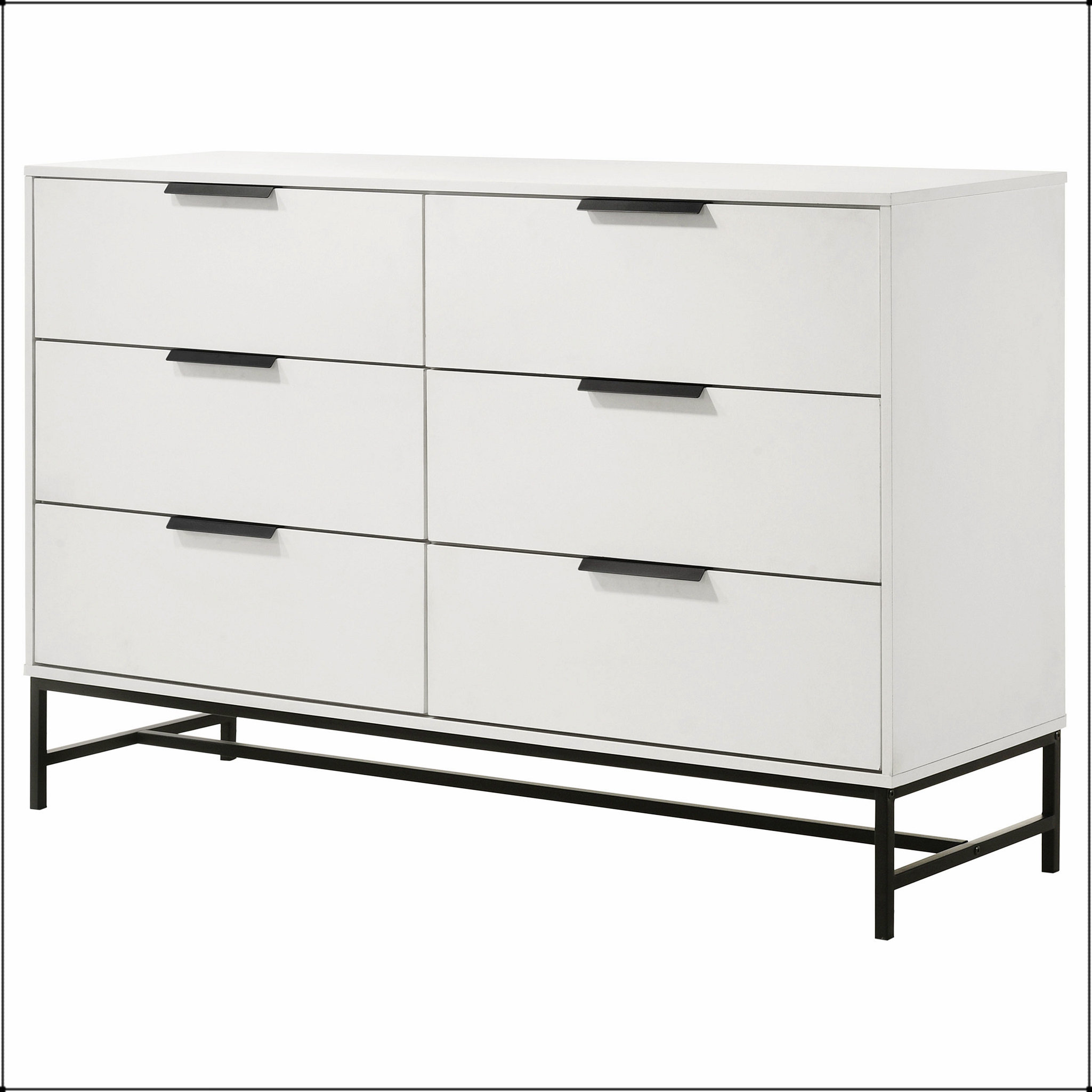 George Oliver Taraval White 6-Drawer Bedroom Dresser With Durable ...