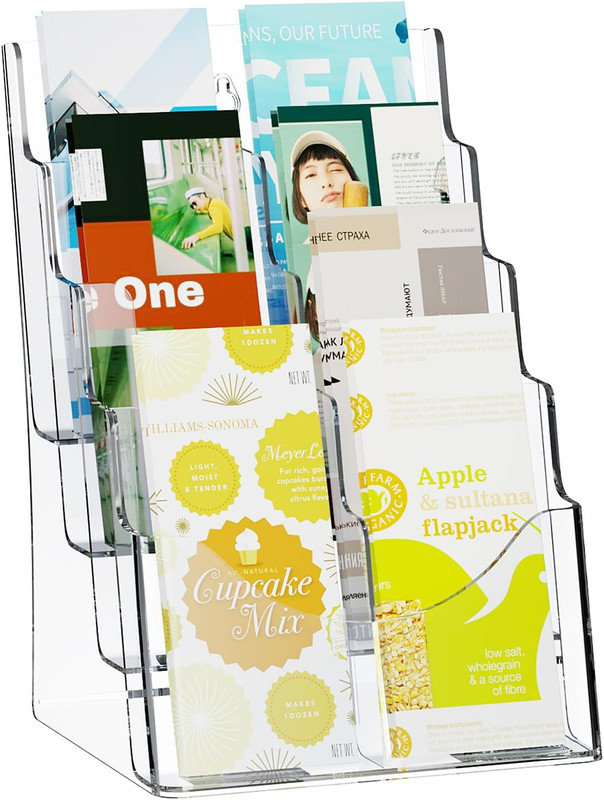 Wrought Studio™ 4-Tier Clear Acrylic Literature Display Stand | Wayfair