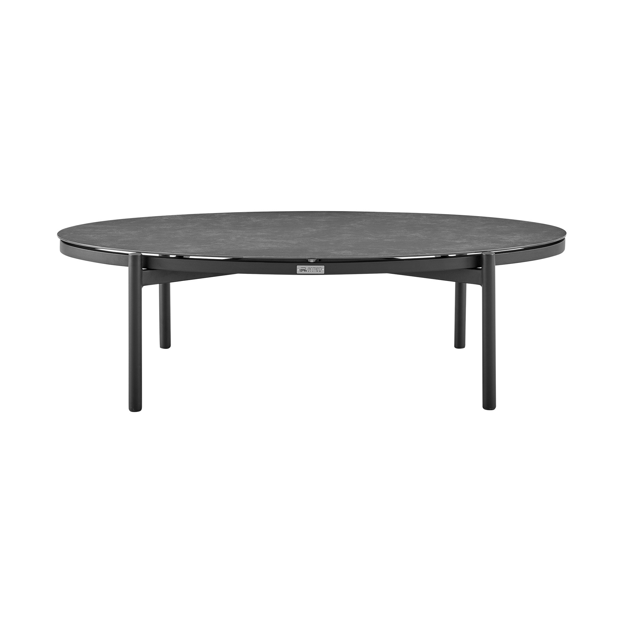 Armen Living Giotto Aluminum And Ceramic Outdoor Coffee Table In Black ...