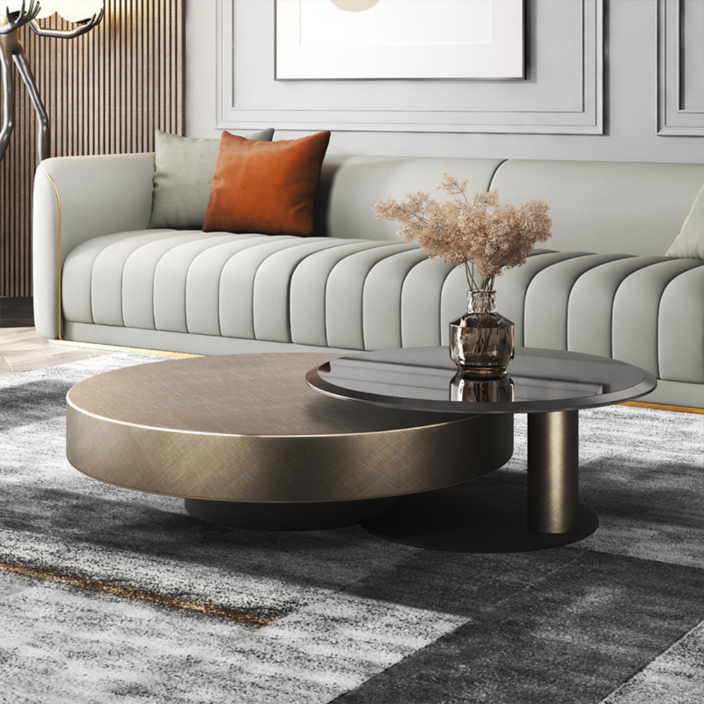Everly Quinn Italian style glass and stainless steel tea table | Wayfair