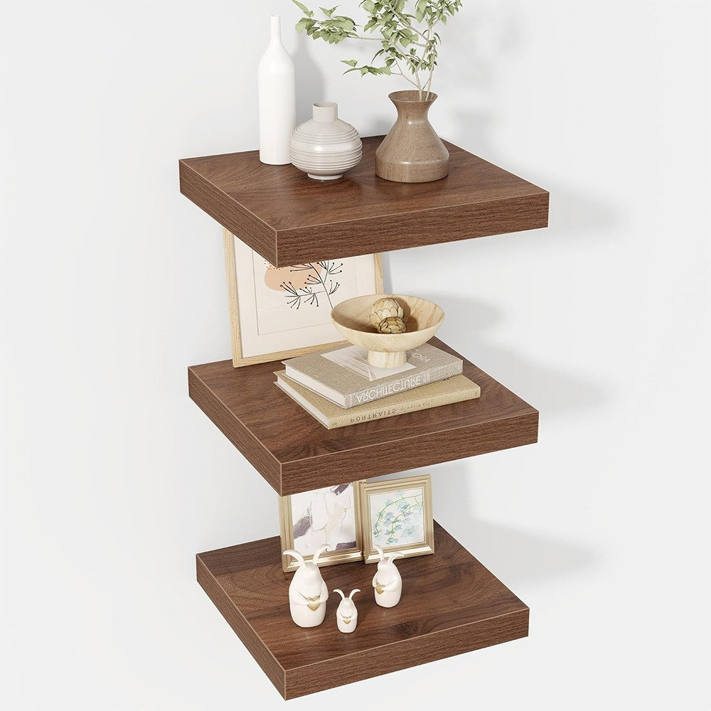 Ophelia & Co. Rustic Wall-Mounted Extra-Deep Bookshelves For Bedroom ...