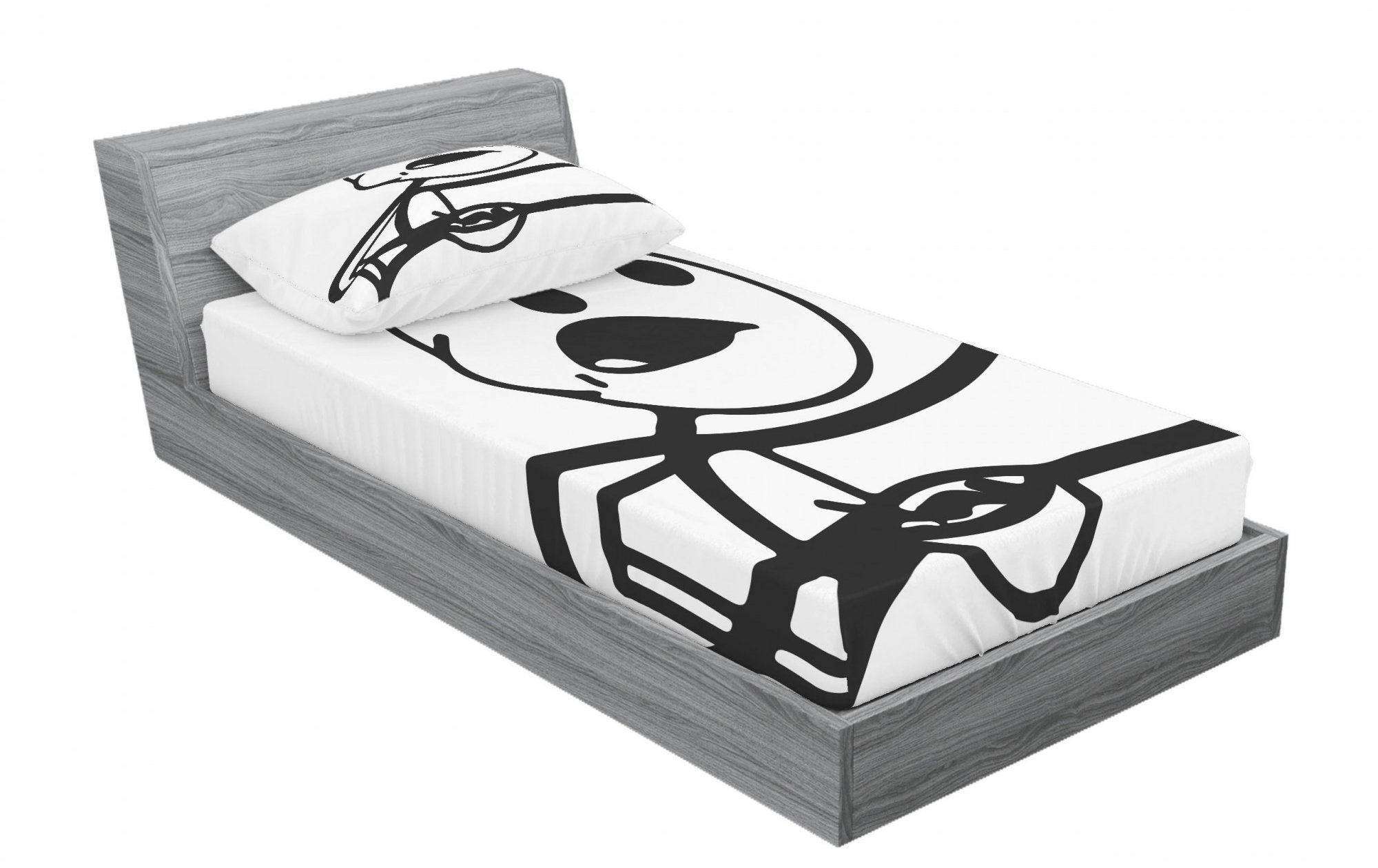 Ambesonne Funny Stickman on The Table Sheet Set | Wayfair