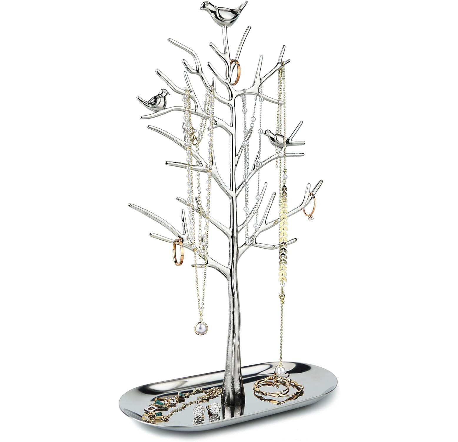 Dakota Fields Jewelry stand with metal tray,Luxury color, Hanging ...