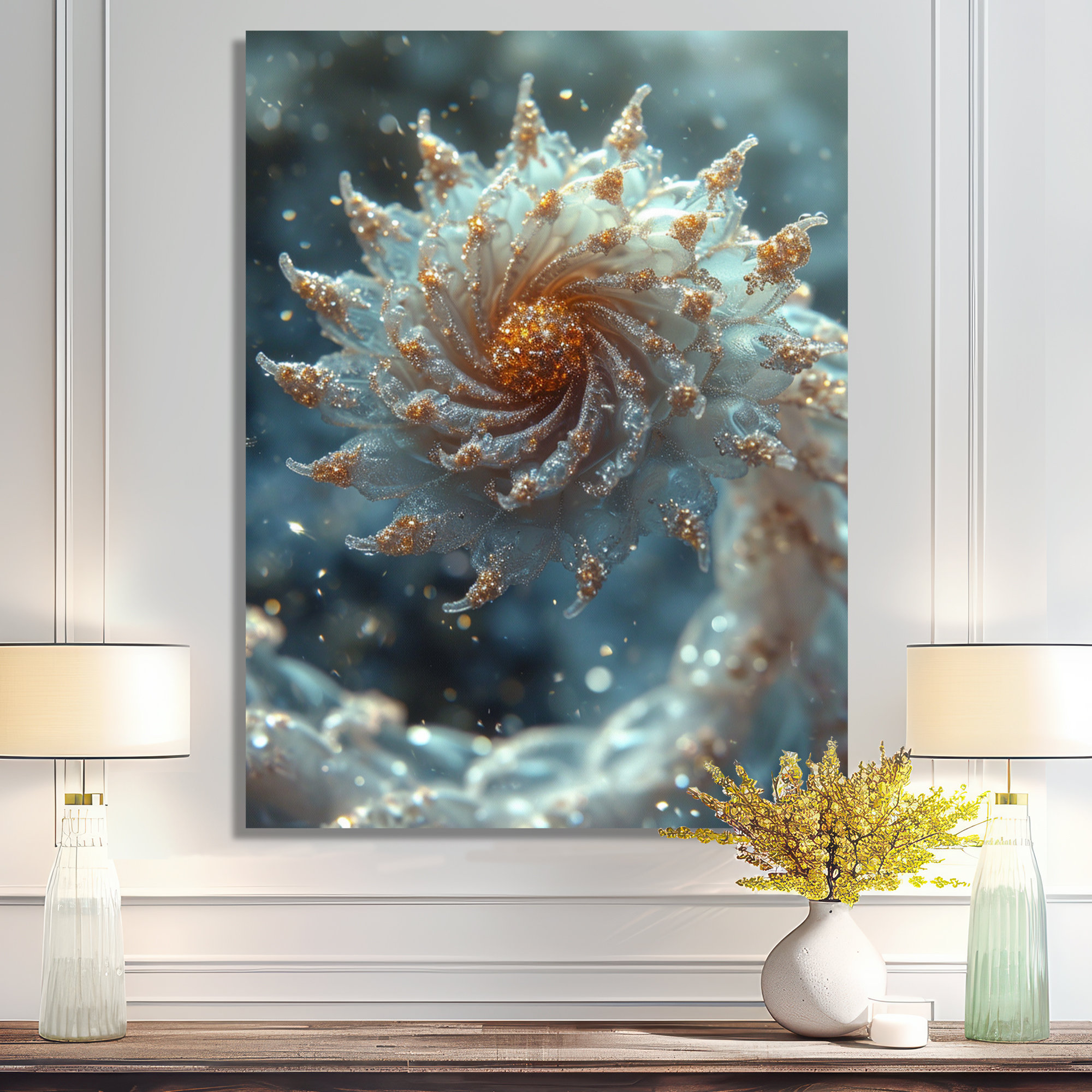 Ivy Bronx Winter Magic Curl - Fractal Wall Art | Wayfair