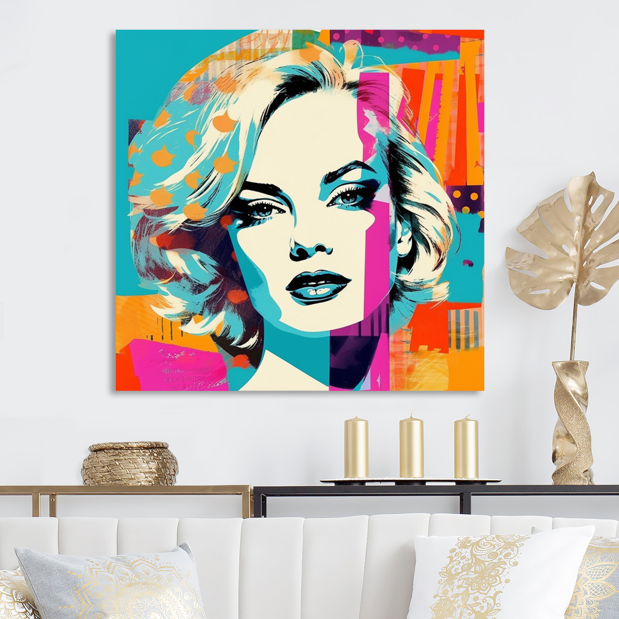 Mercer41 1950S Pop Art Pastel Woman Portrait - Celebrity Metal Art ...