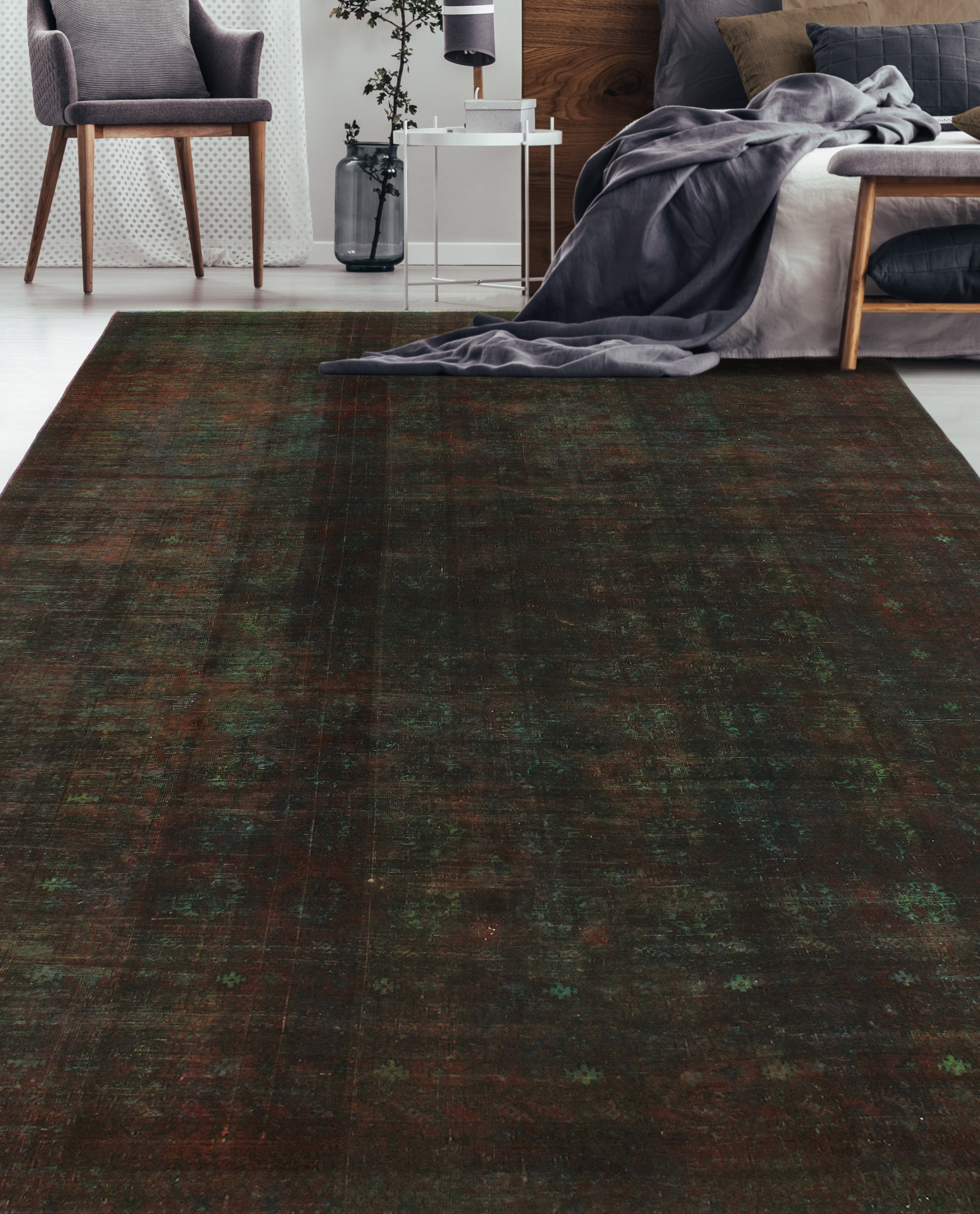 Isabelline Vintage Overdyed Imogene Brown Rug | Wayfair